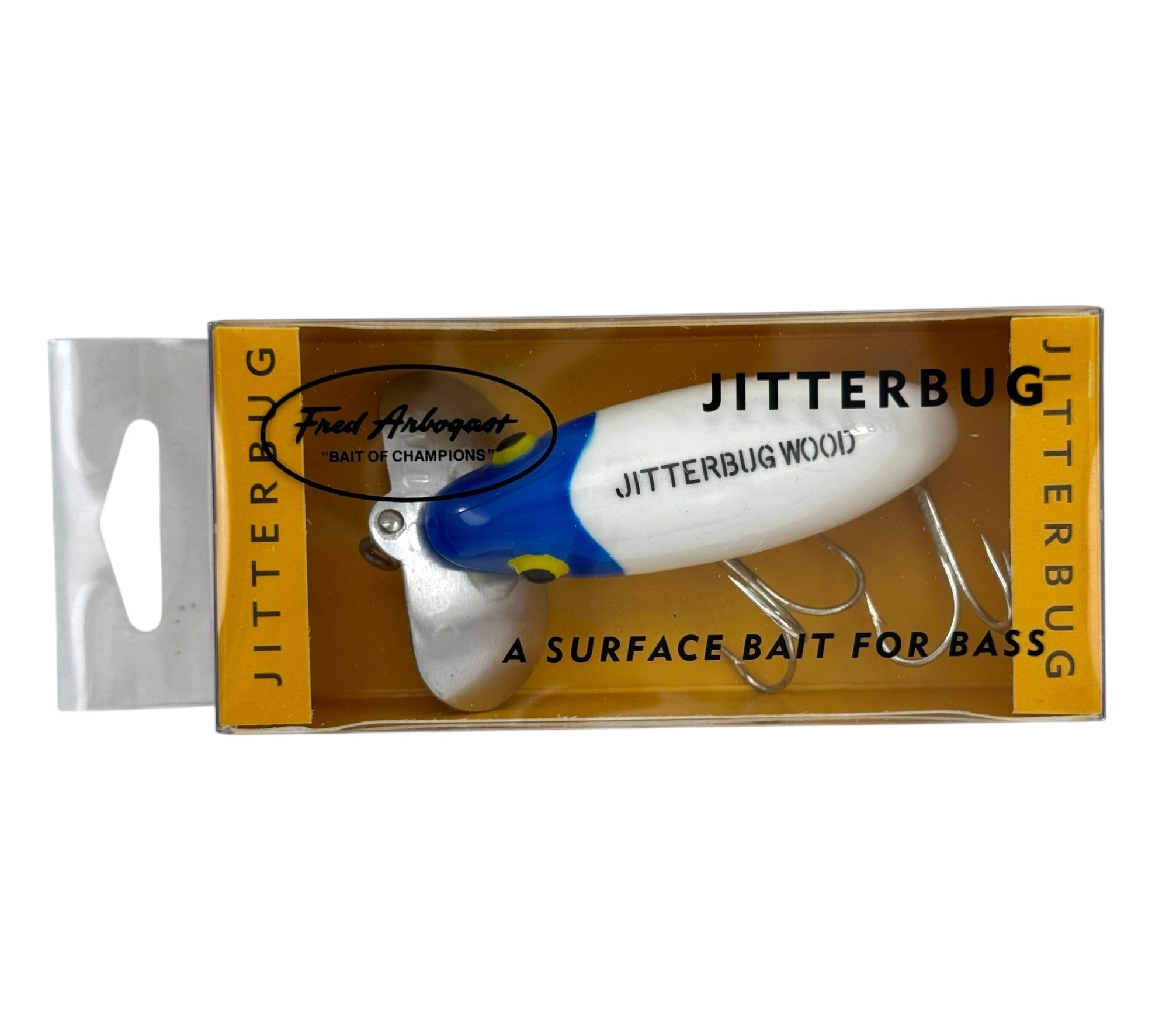 PRADCO FRED ARBOGAST WOOD JITTERBUG Fishing Lure • BLUE HEAD – Toad Tackle