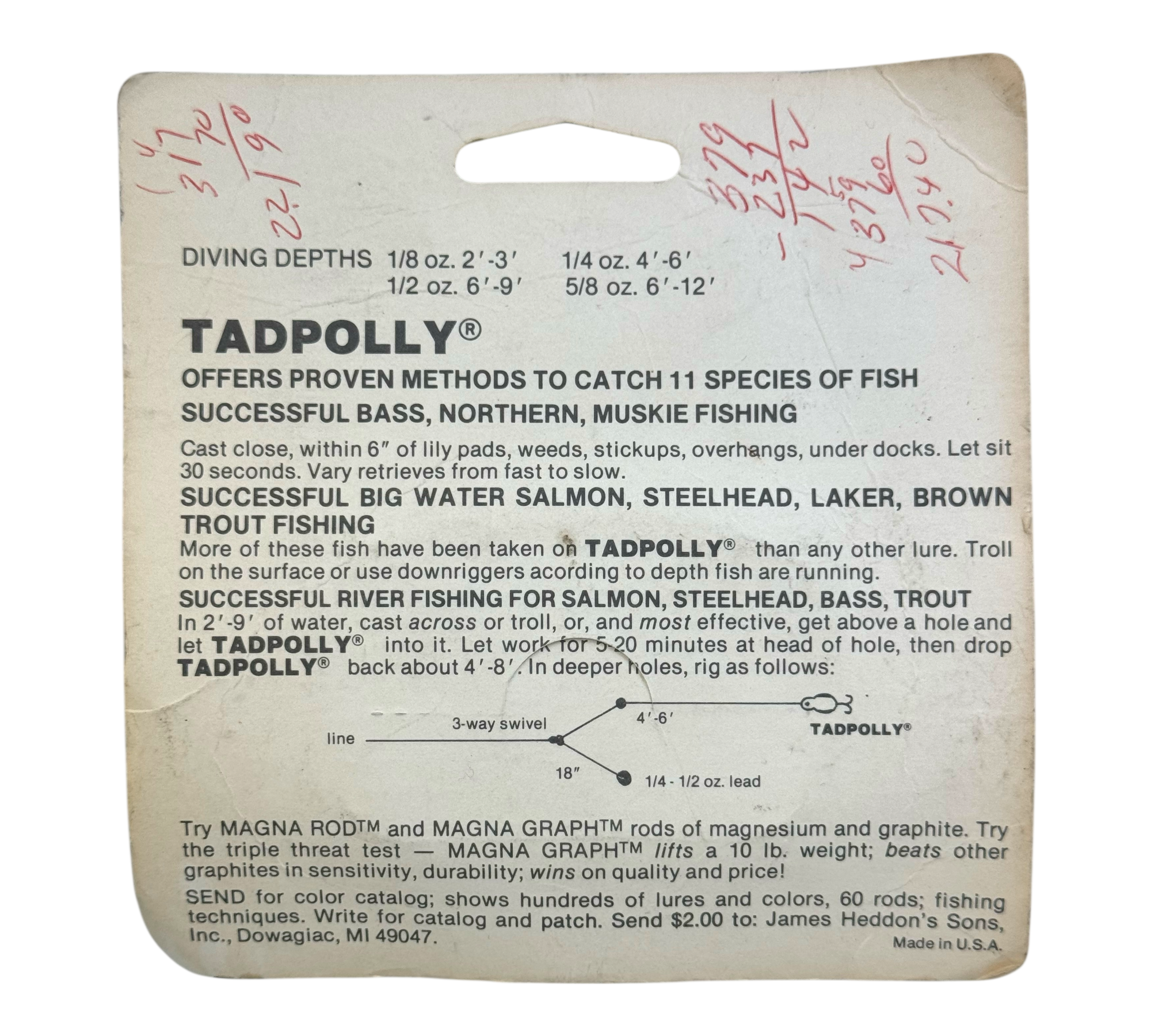 HEDDON LURES TINY TADPOLLY CLATTER TAD • GLO GREEN ALEWIFE – Toad Tackle