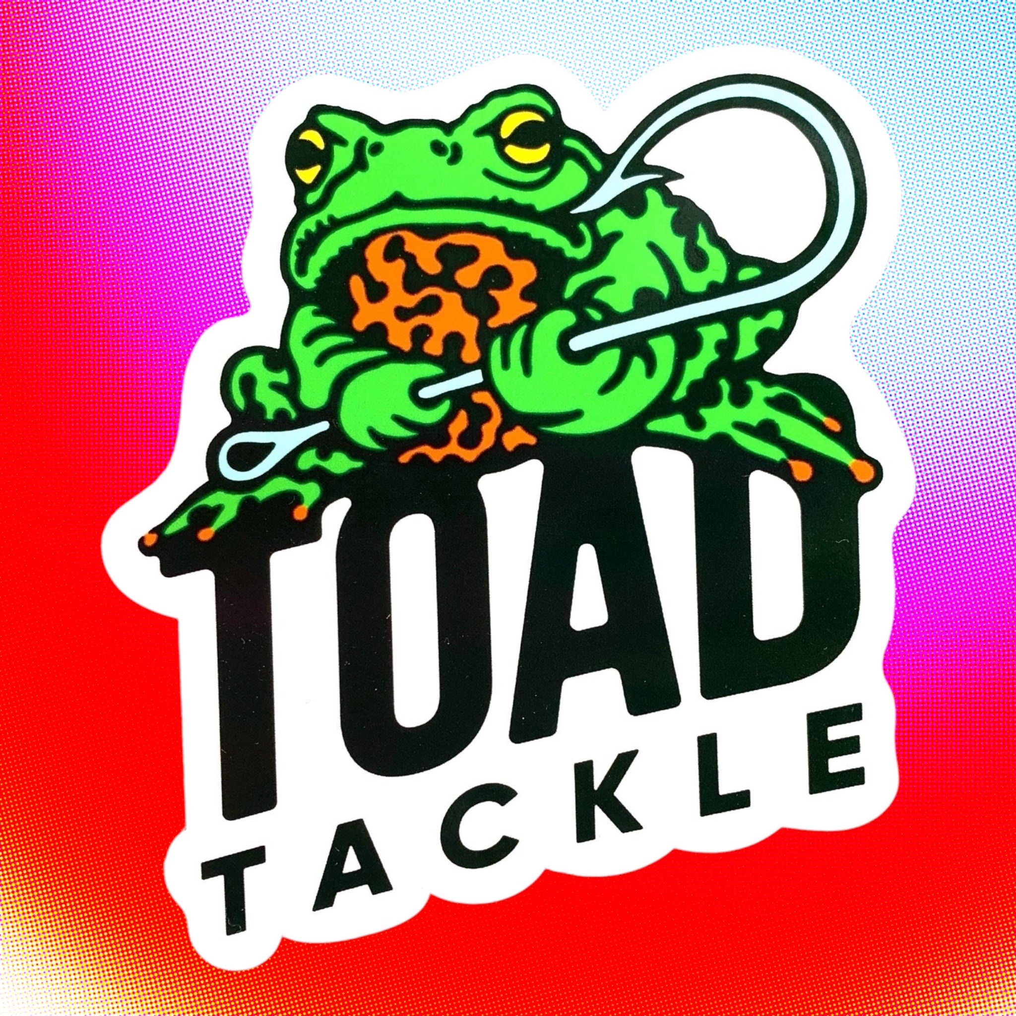 Laminated WATERPROOF Vinyl TOAD TACKLE Sticker – 5x5 – Toad Tackle
