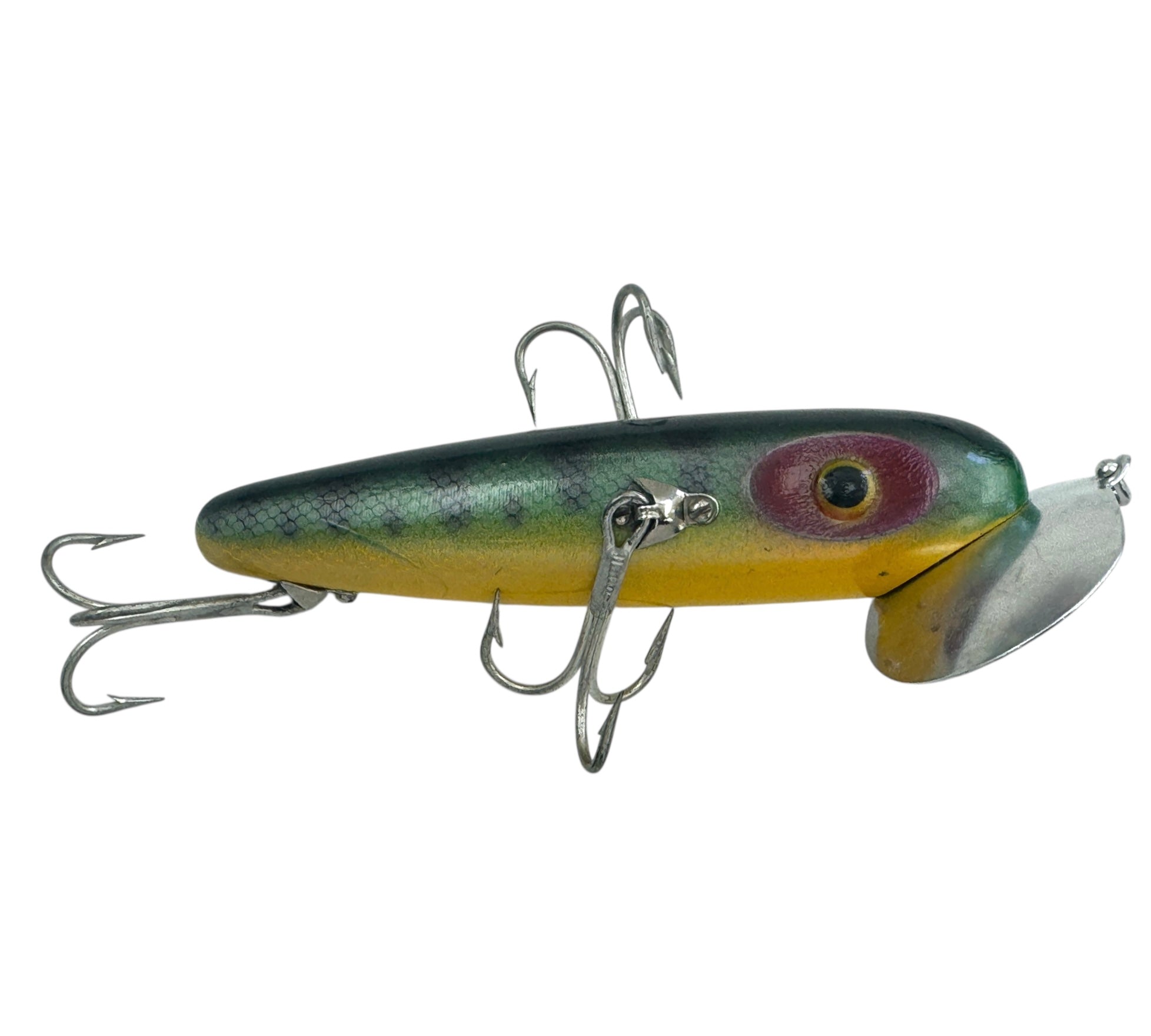 FRED ARBOGAST MUSKIE JITTERBUG Wood Fishing Lure • PERCH – Toad Tackle