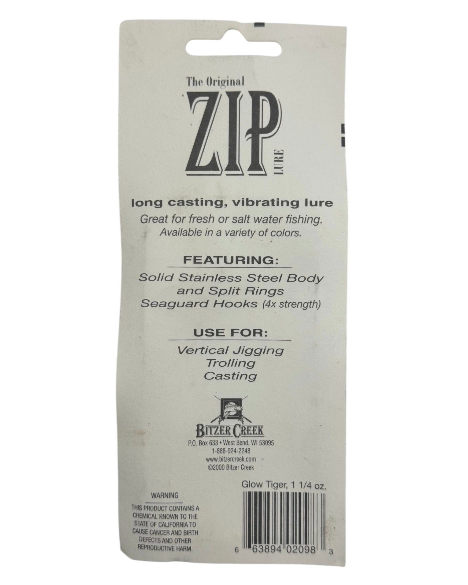 BITZER CREEK ORIGINAL ZIP LURE BLADE BAIT • SALMON COHO – Toad Tackle